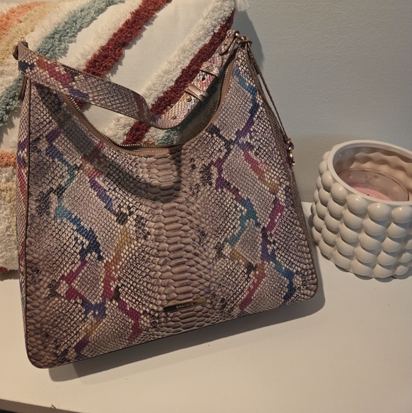 Brahmin | Bags | Brahmin Brown And Pink Tabitha With Exotic Design ...